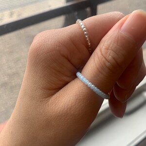 Baby Blue Dainty Beaded Ring - Etsy Canada