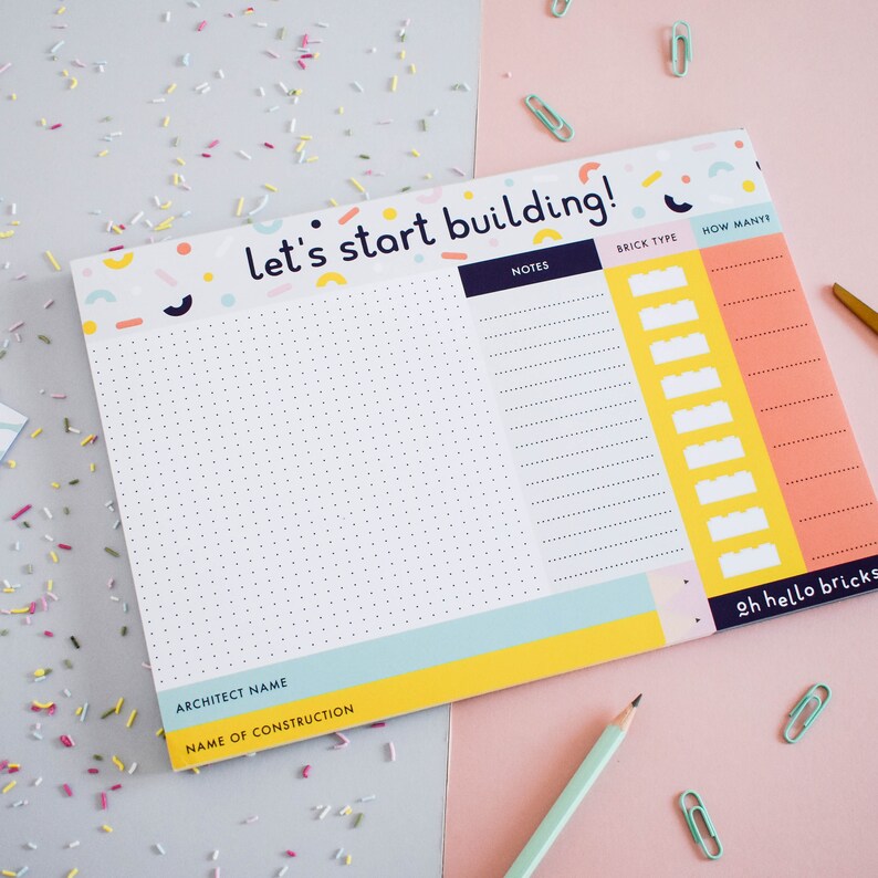 Let's Start Building Kids Activity for Planning Out Brick - Etsy