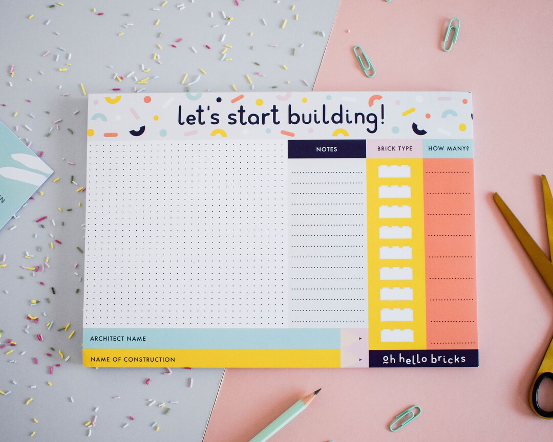 Let's Start Building Kids Activity for Planning Out Brick Builds ...