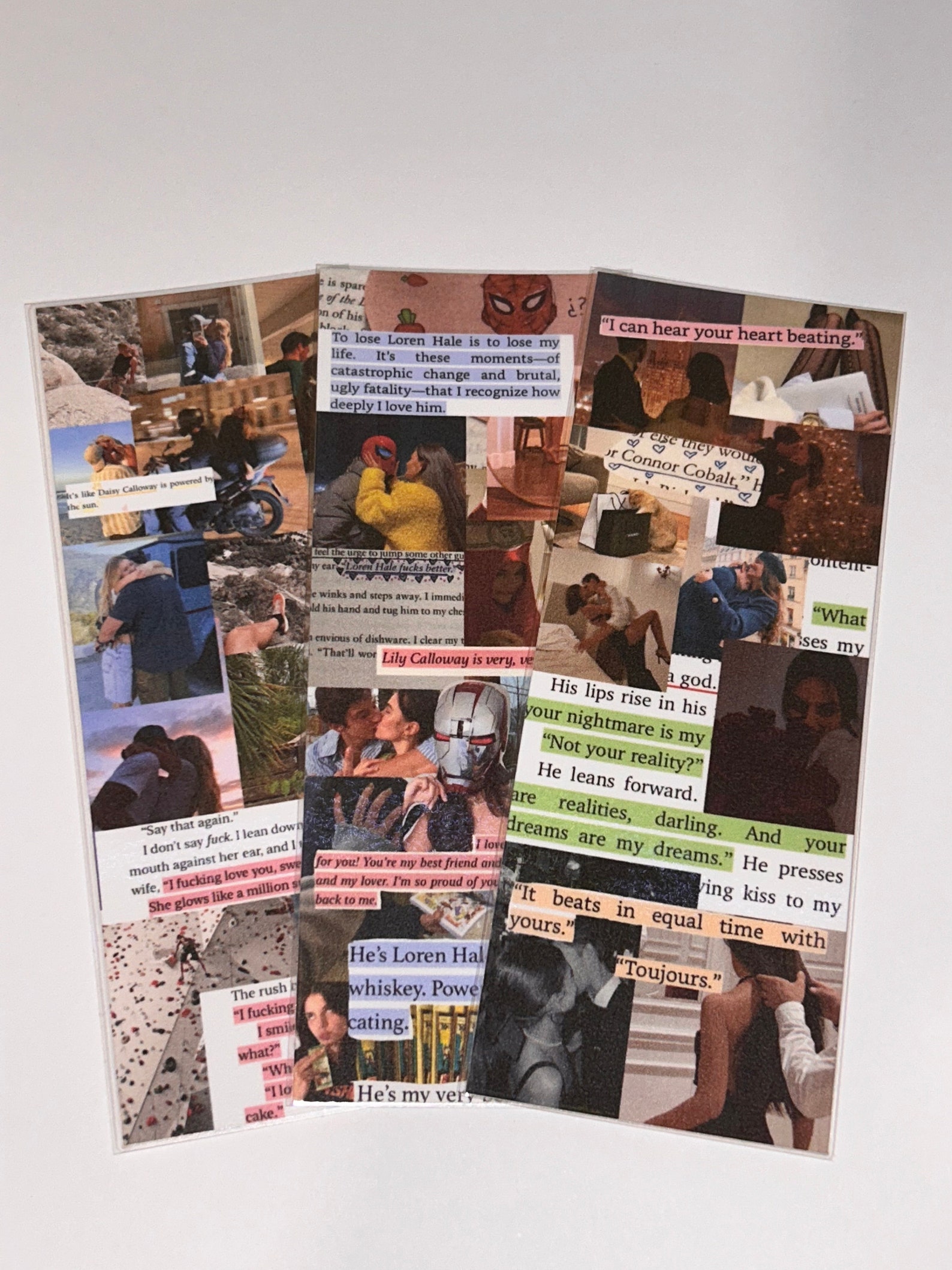 COLLAGE BOOKMARKS Romance Bookmarks Gifts for Her Laminated Bookmarks ...