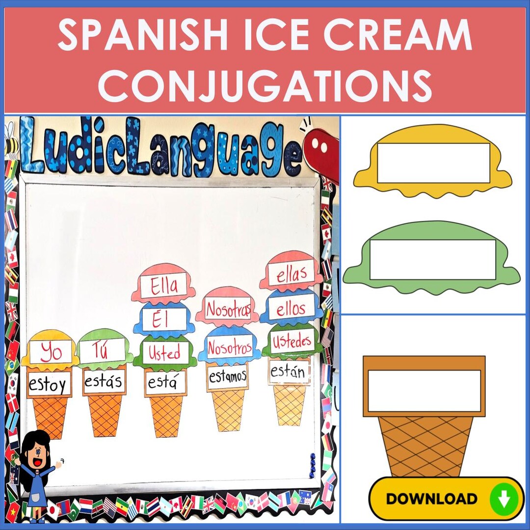 Spanish Ice Cream Conjugations Printable - Etsy