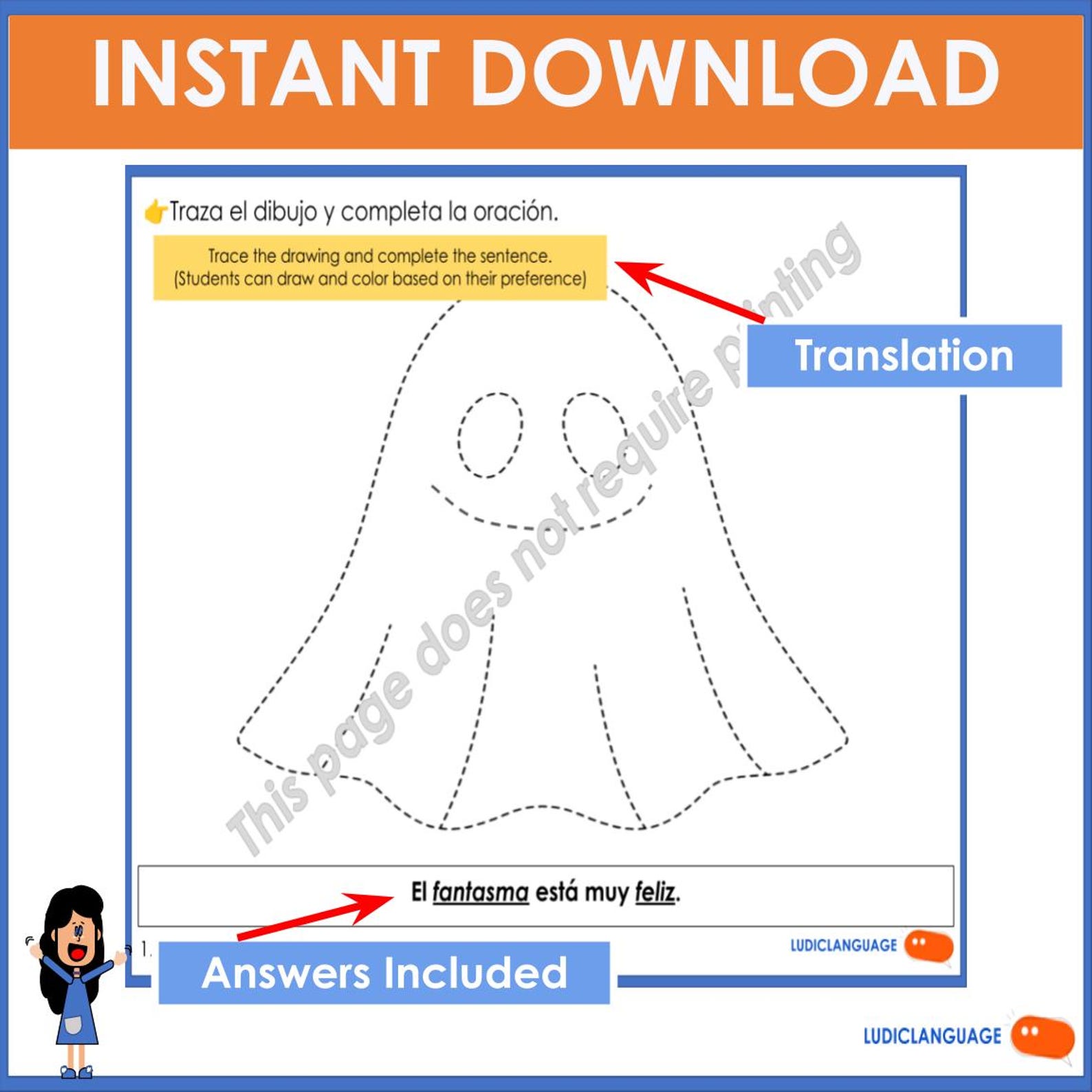 Spanish Halloween Worksheet Pack | Spanish Halloween Bundle | Spanish ...