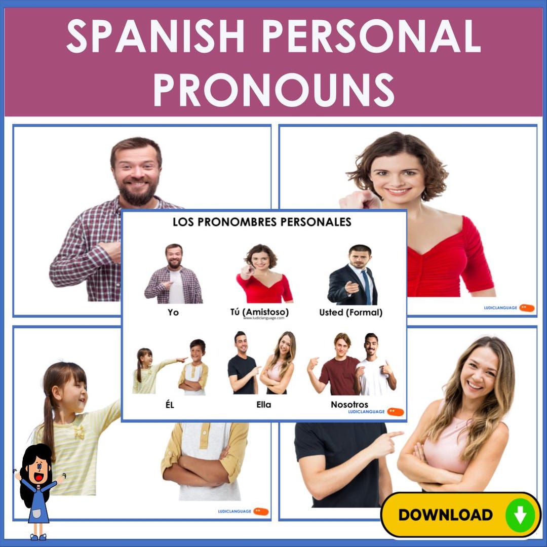 Spanish Personal Pronouns Small Posters and Large Flashcards - Etsy