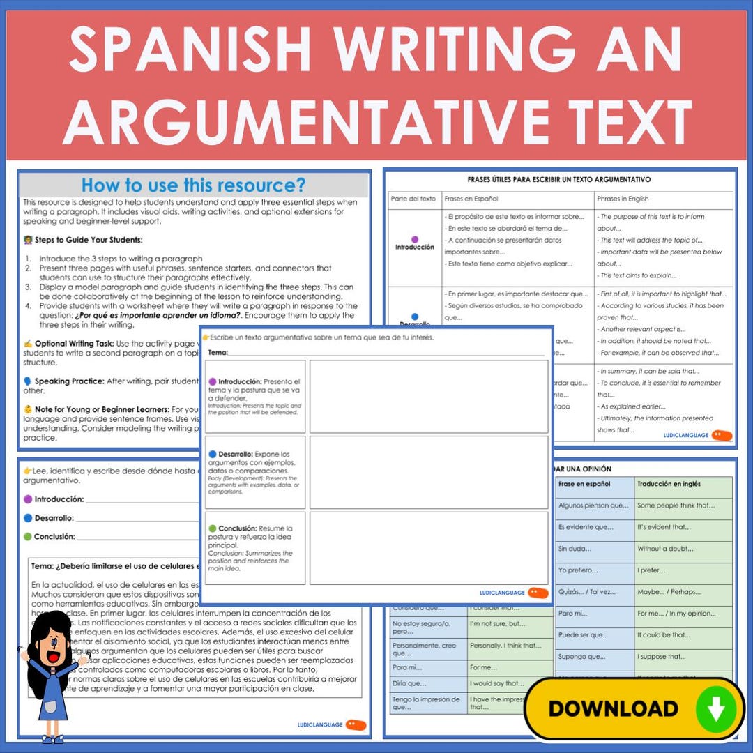 Writing an Argumentative Text in Spanish - AP Test - Etsy