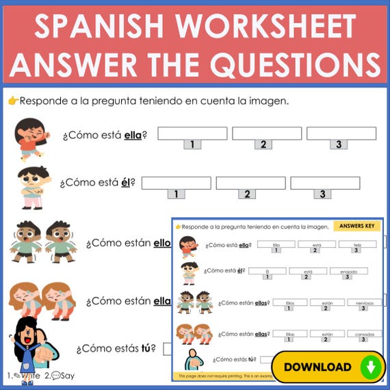 Spanish Personal Pronouns Worksheet