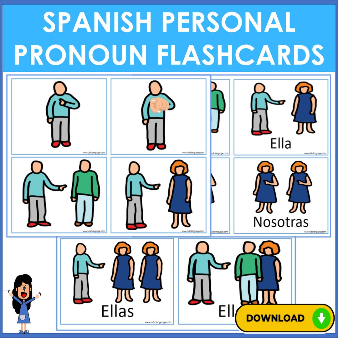 Spanish Personal Pronoun Flashcards - Etsy