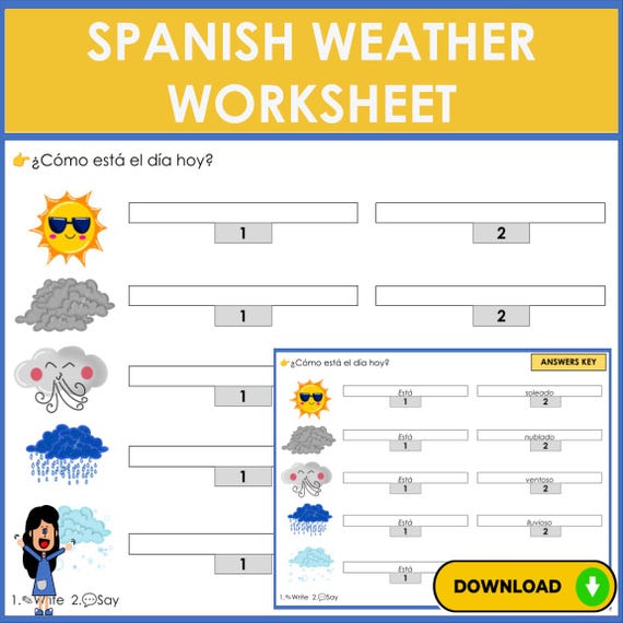 Spanish Weather Worksheet