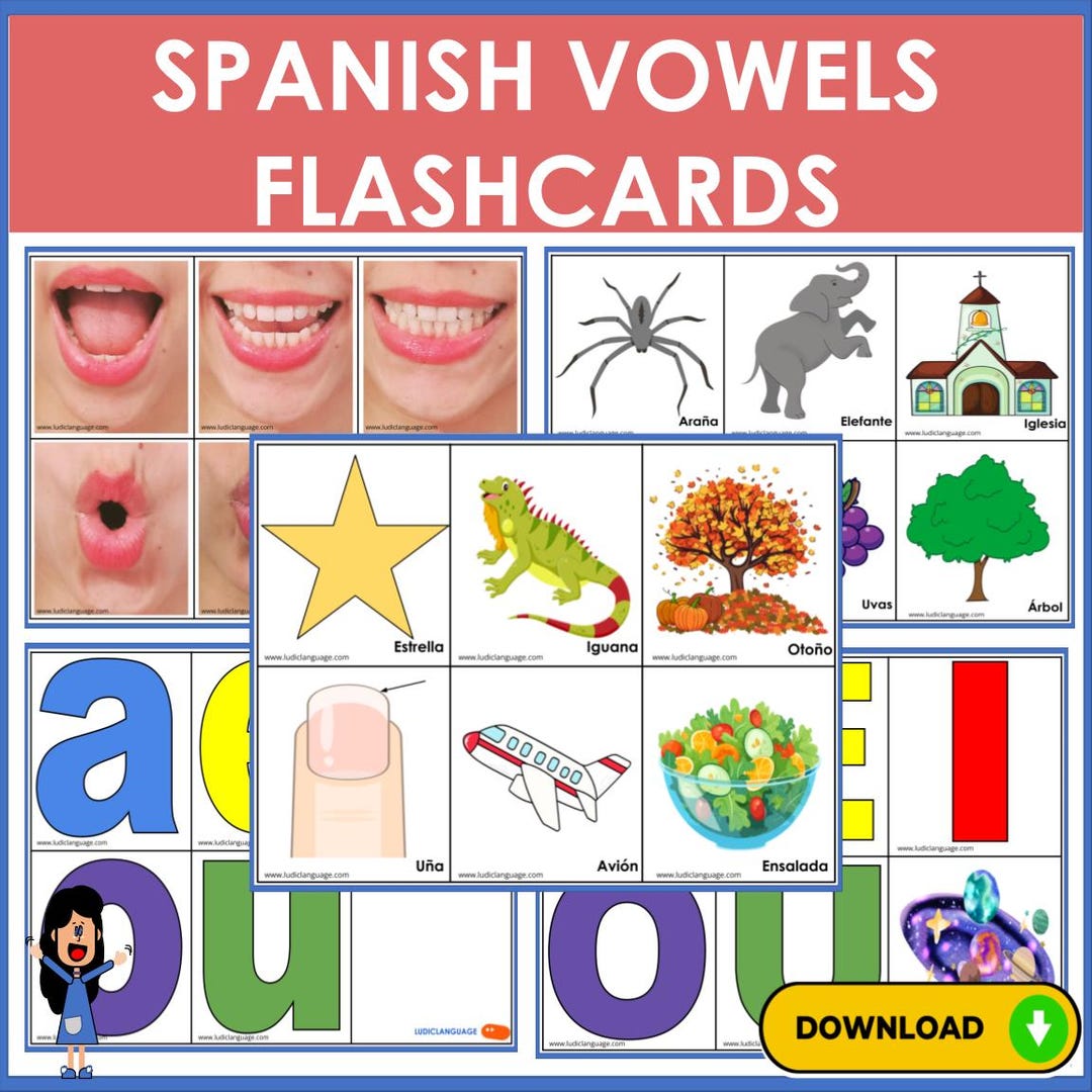 Tarjetas didácticas de vocales en español - Etsy España