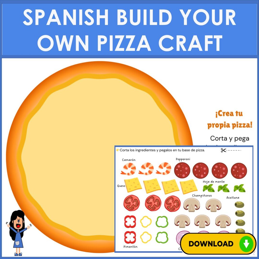 Spanish Build Your Own Pizza Craft - Etsy