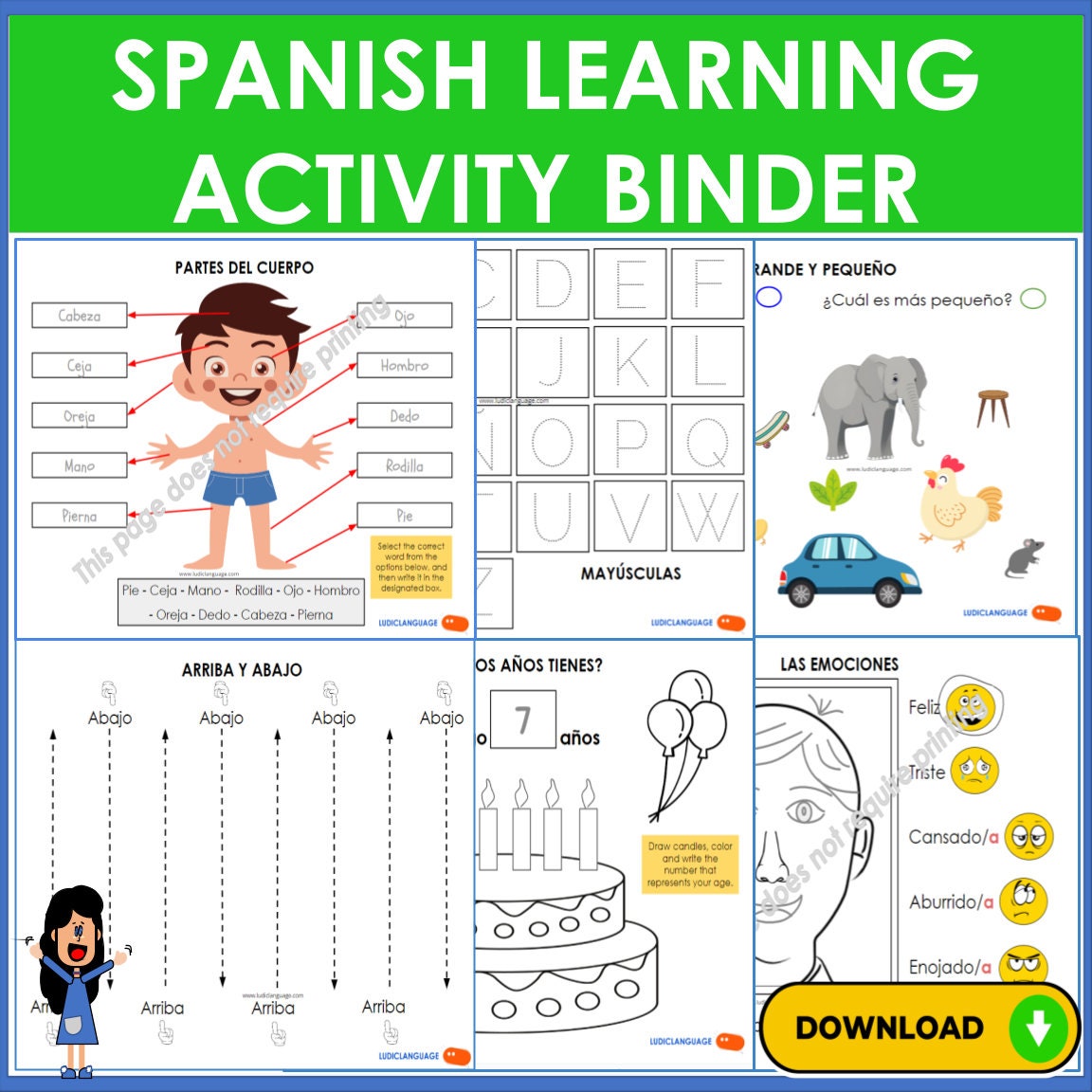 Spanish Learning Activity Binder - Etsy