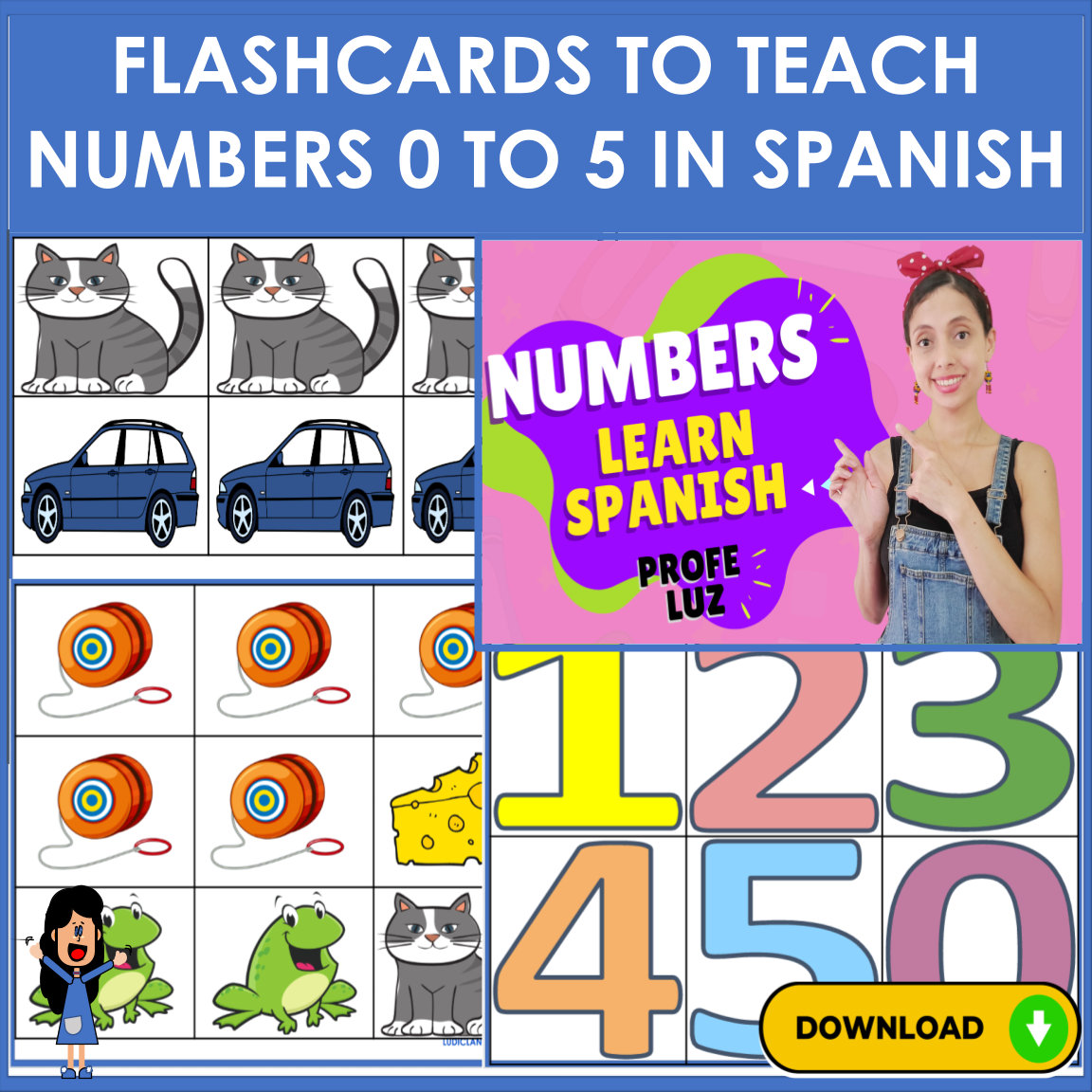 Fichas para enseñar los números del 0 al 5 en español - Etsy España