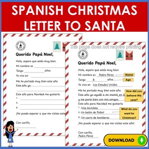 Spanish Christmas Letter to Santa - Etsy