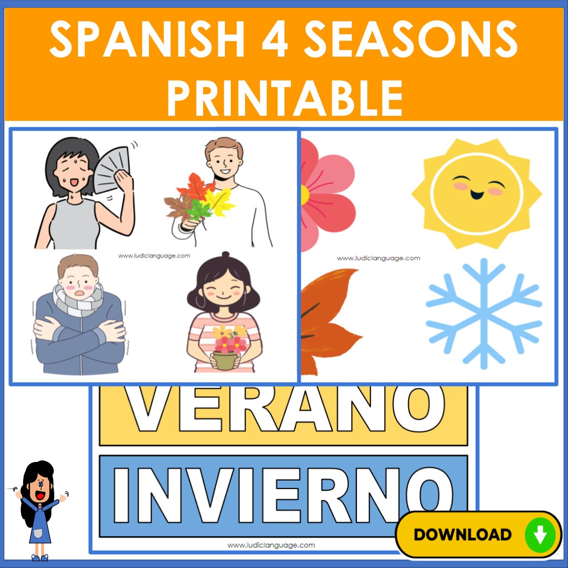 Spanish 4 Seasons Printable - Etsy