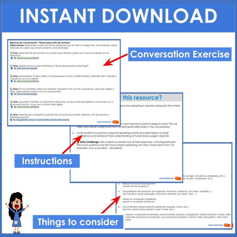 Spanish Simple and Near Future Conversation Exercise - Etsy
