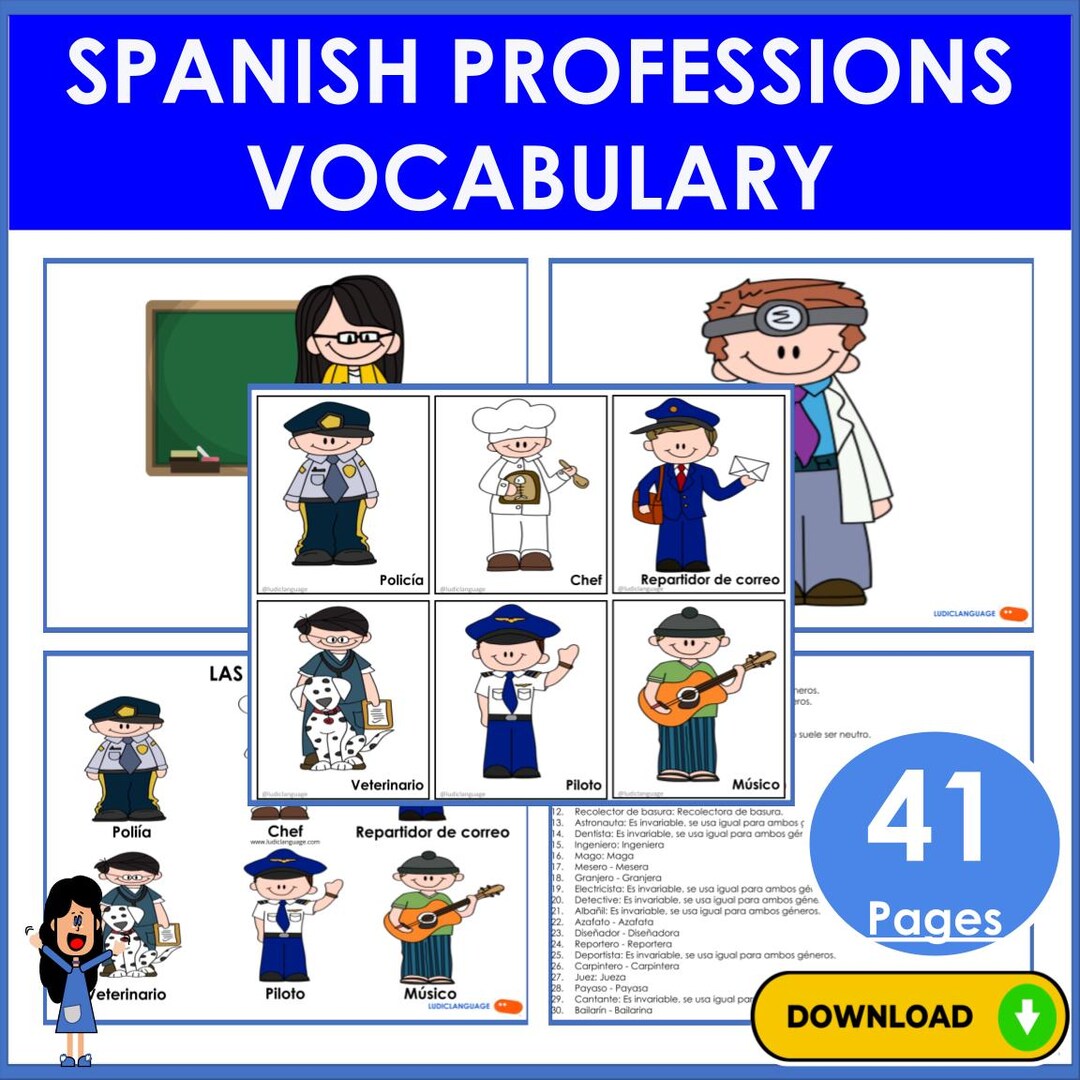 Spanish Professions Vocabulary - Etsy