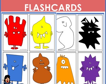 Colour Monster Flashcards PDF Download - Etsy UK