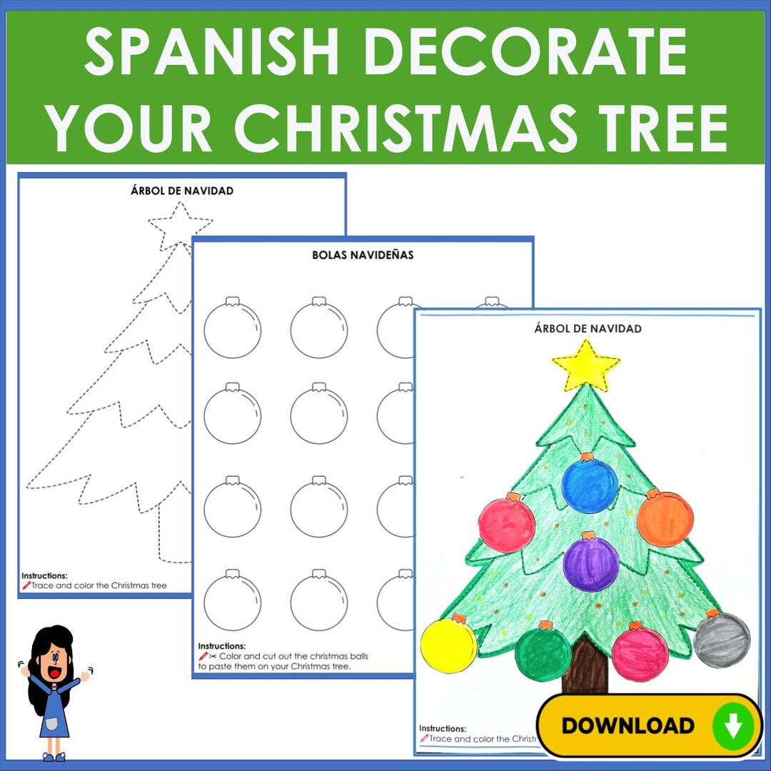 Spanish Decorate a Christmas Tree Activity - Etsy