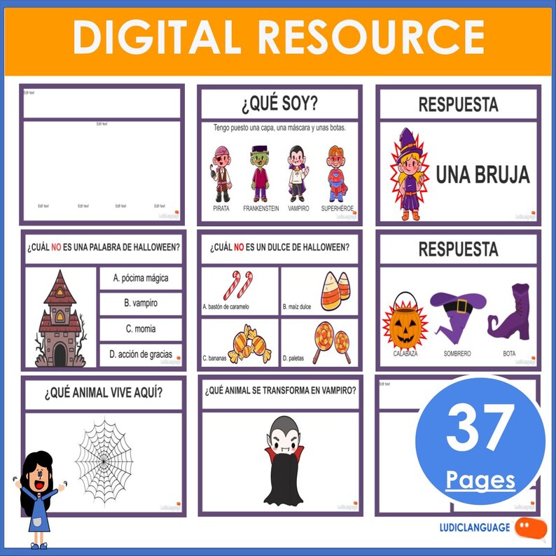 Spanish Halloween Quiz Presentation | Spanish Halloween Questions ...