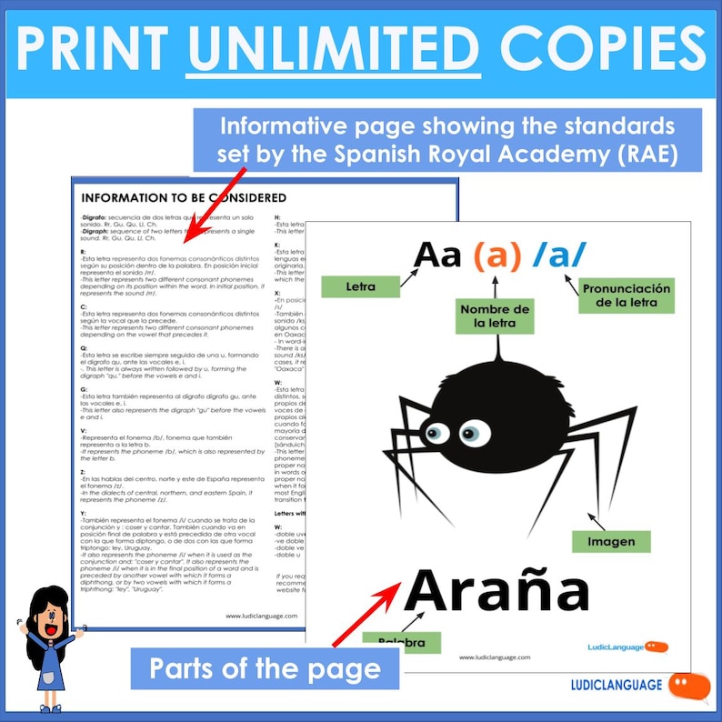 Spanish Alphabet- Name and Sound - Etsy