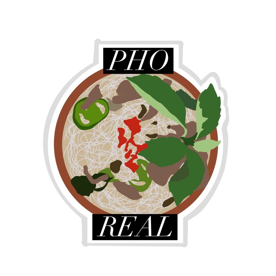 Pho Real Sticker | Etsy