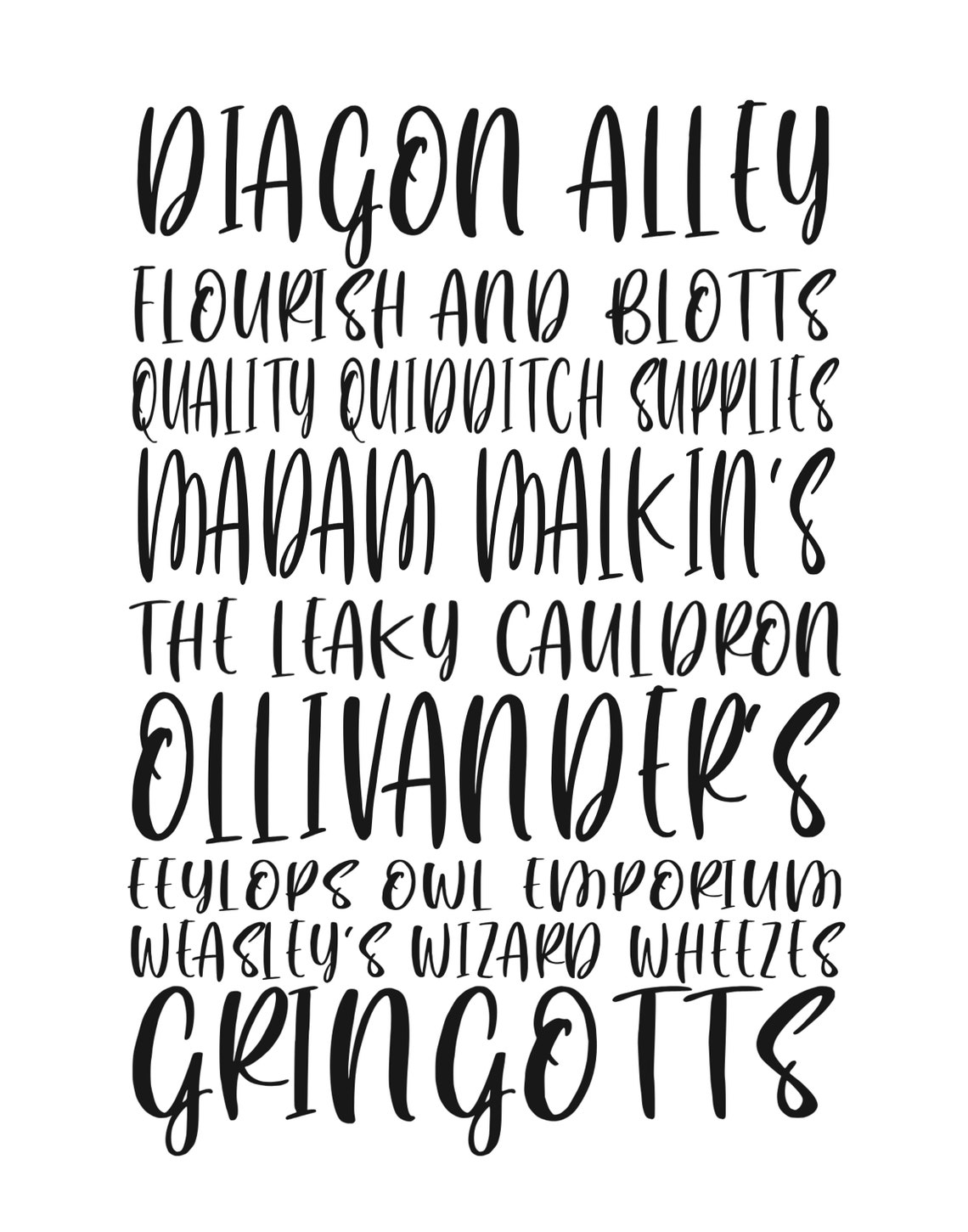 Diagon Alley Print Harry Potter Digital Wall Art | Etsy