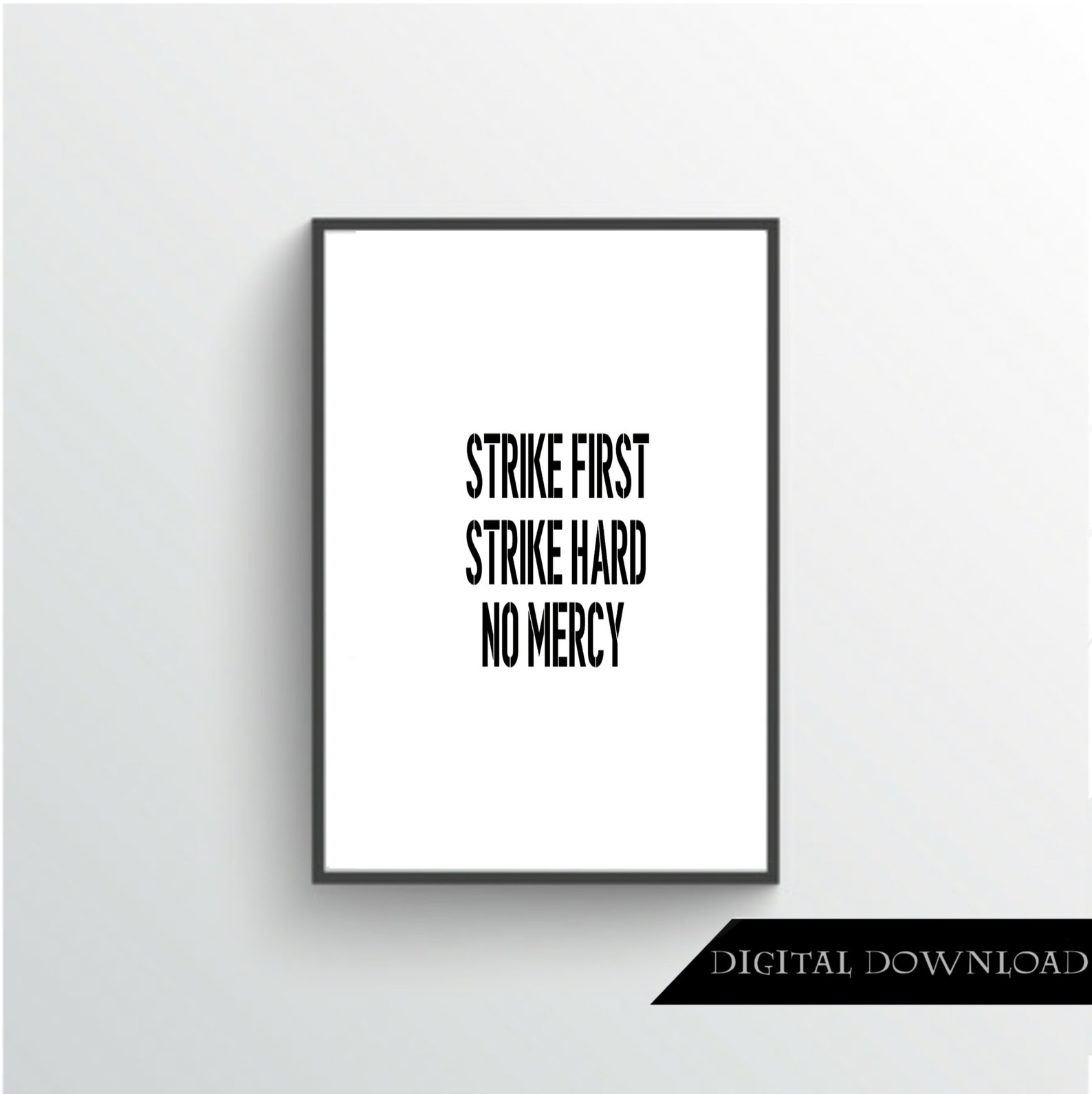 Strike First Strike Hard No Mercy Cobra Kai Digital Wall Art - Etsy