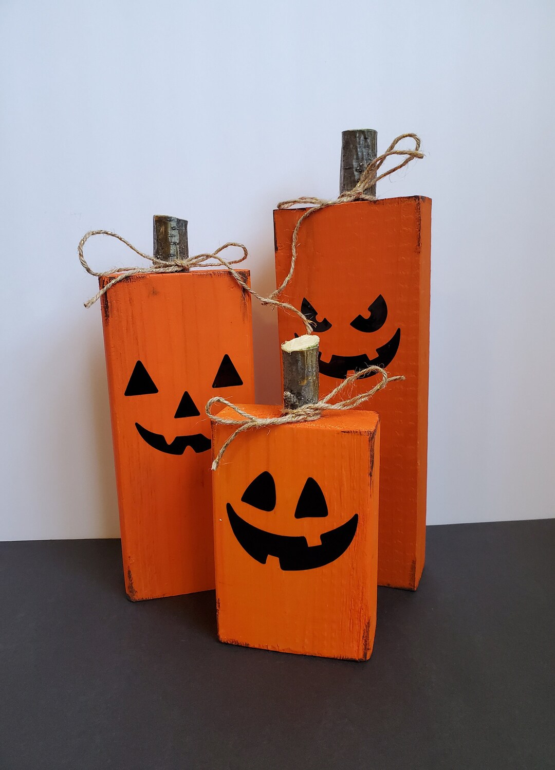Halloween Pumpkin Blocks Halloween Decor Fall Decor - Etsy