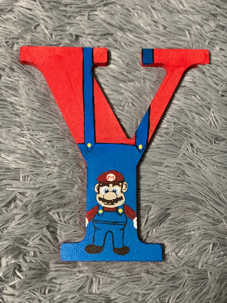 Mario Theme Hand Painted Letters - Etsy