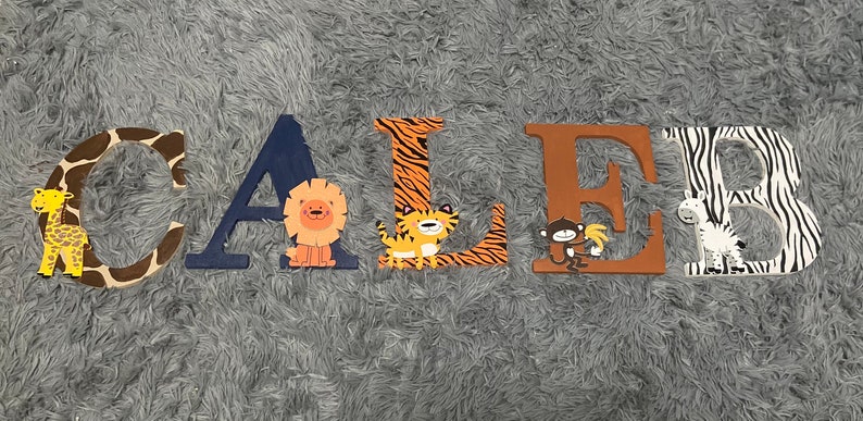Safari Theme Hand Painted Letters | Etsy