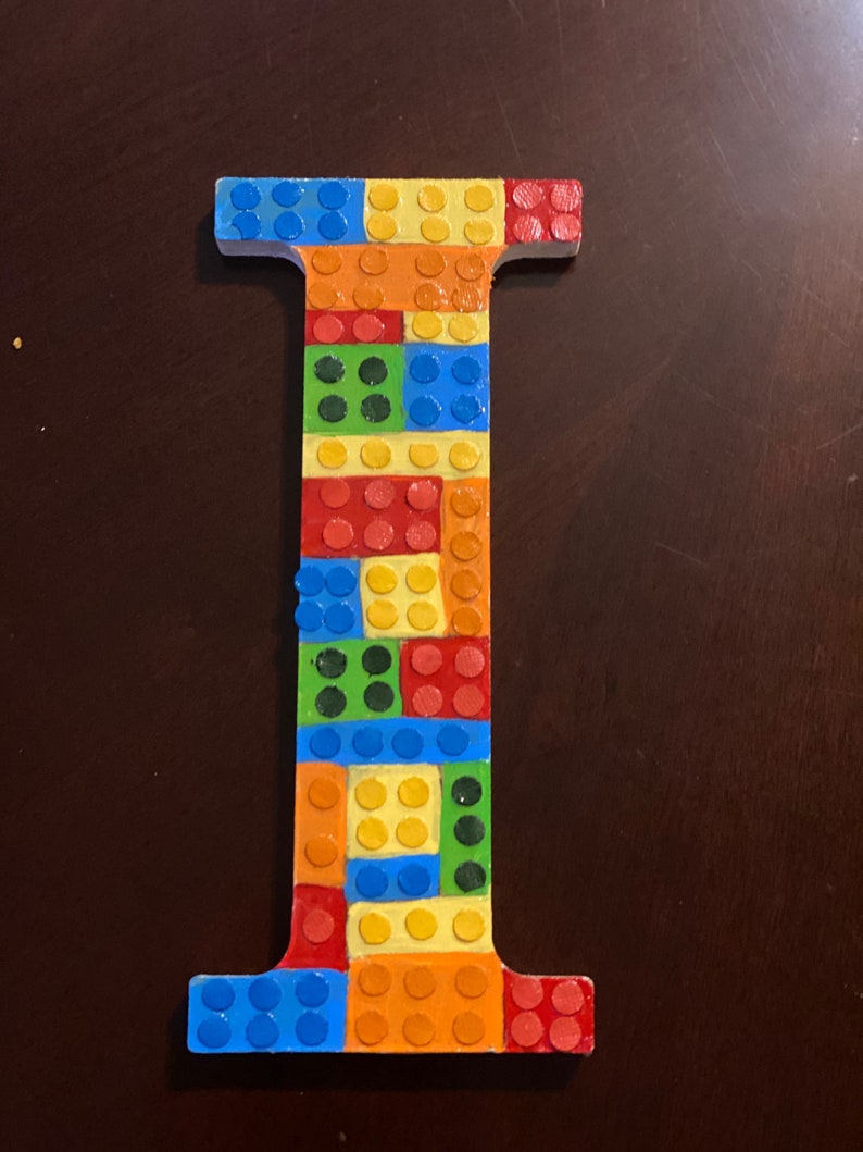 Building Block Hand Painted Theme Letters - Etsy