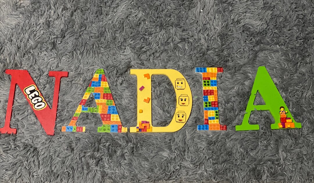 Building Block Hand Painted Theme Letters - Etsy