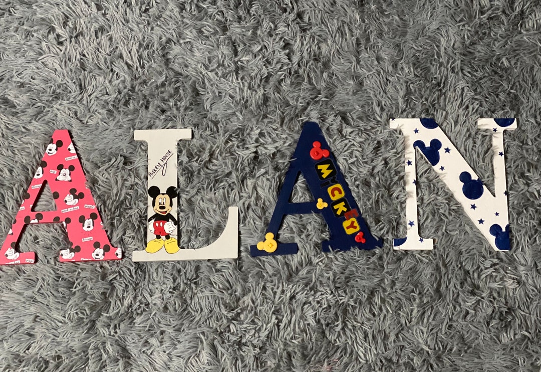 Mickey Mouse Hand Painted Letters - Etsy