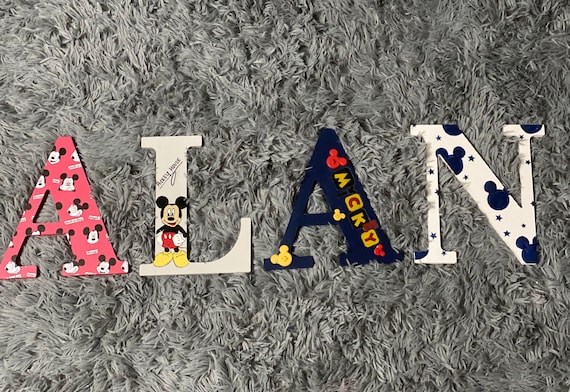 Mickey Mouse Hand Painted Letters | Etsy