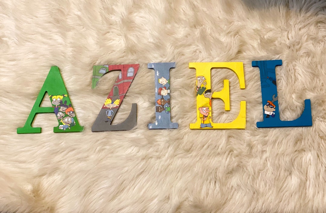90s Cartoons Hand Painted Letters - Etsy