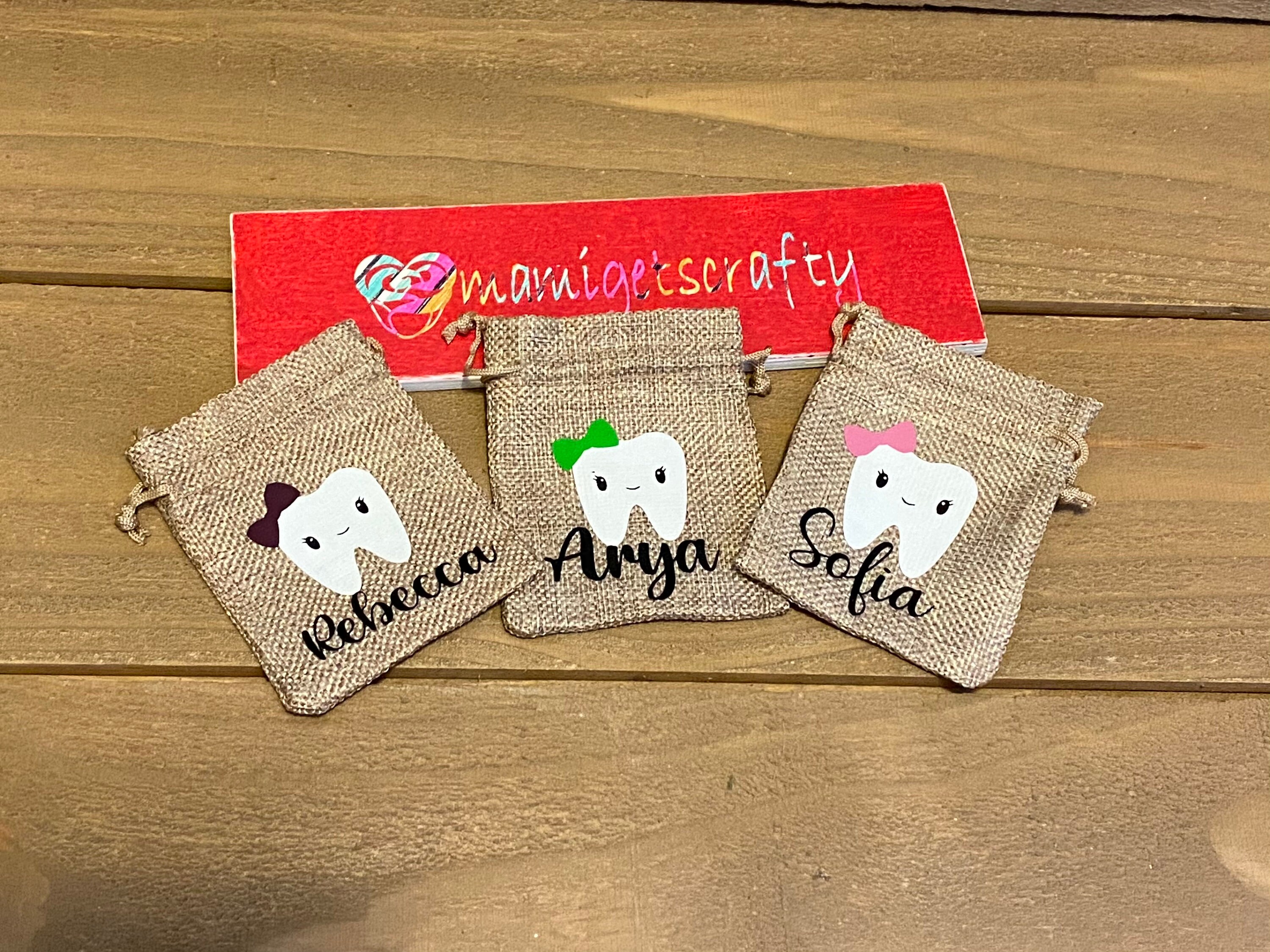 Tooth Fairy Bags With Vile to Hold Tooth Personalized Tooth | Etsy