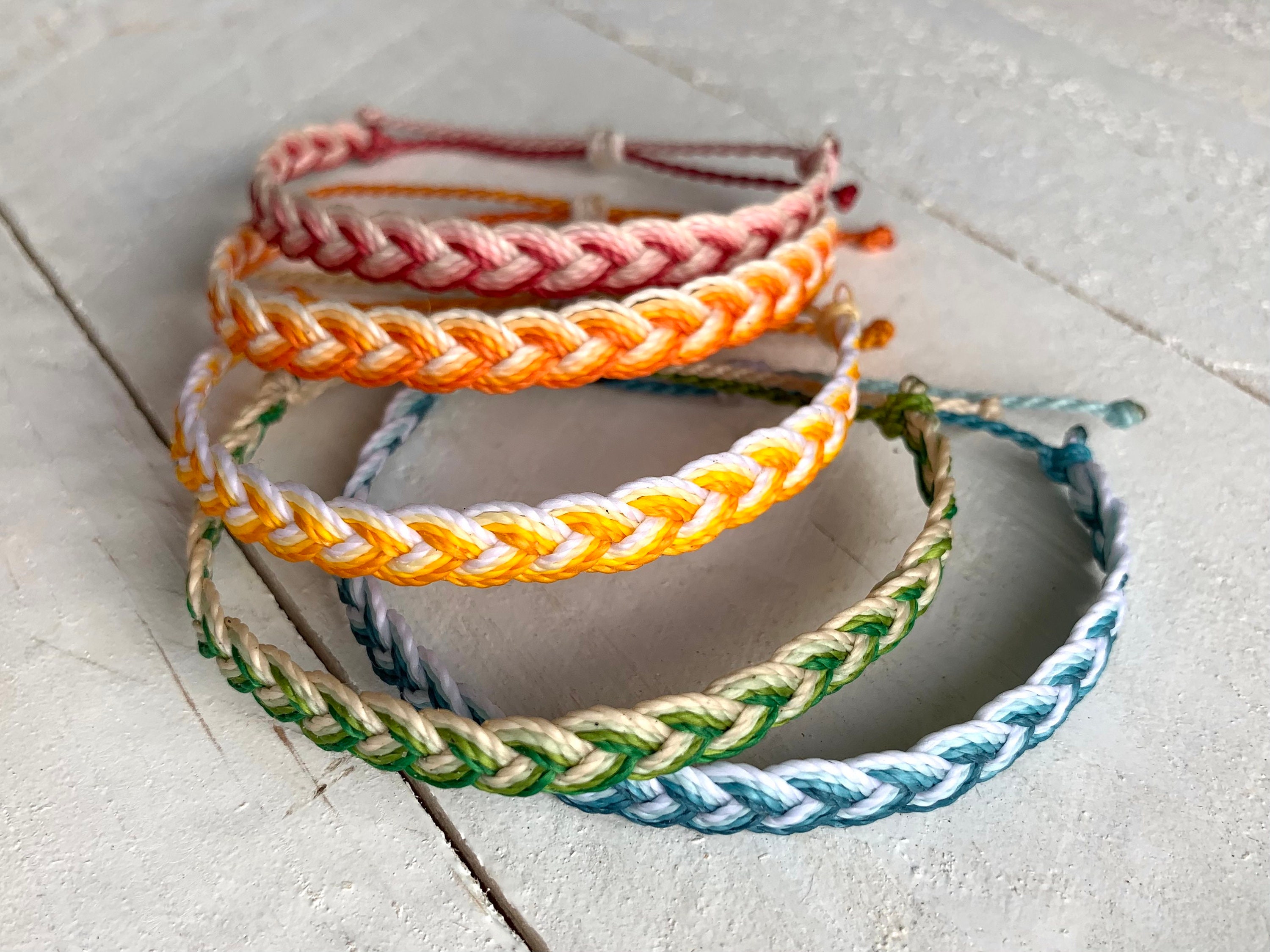 Color Melt Braid Waxed Cord Stackable String Bracelet | Etsy