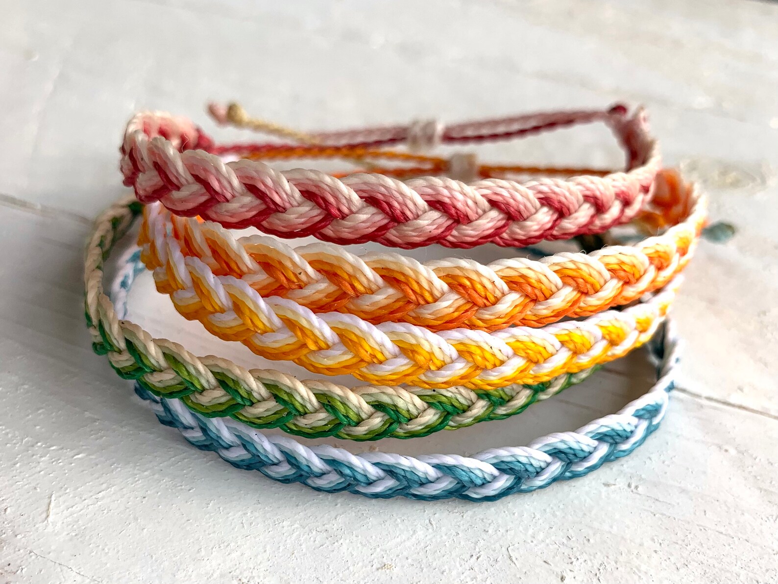 Color Melt Braid Waxed Cord Stackable String Bracelet | Etsy