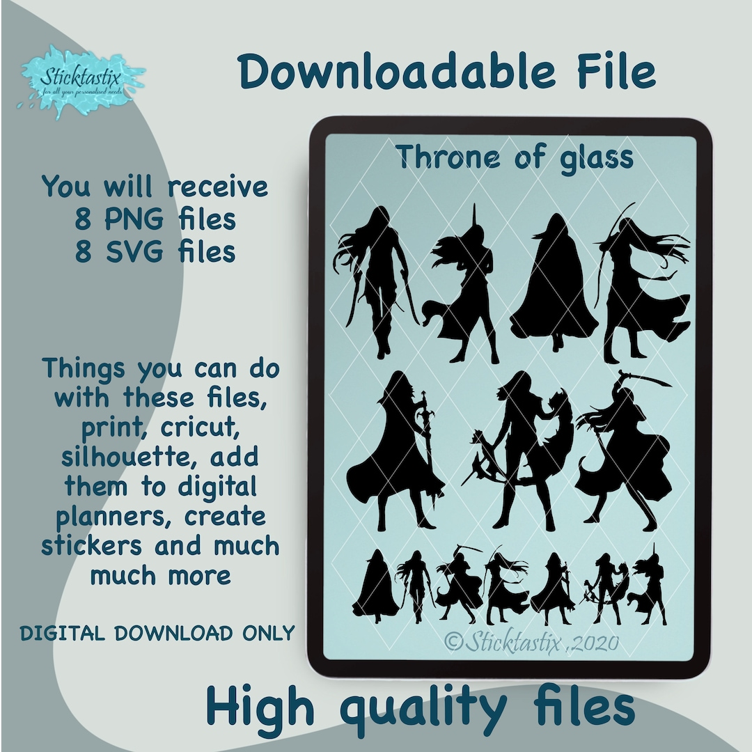 Throne of Glass Silhouette SVG Bundle: Cricut & Decals (digital ...