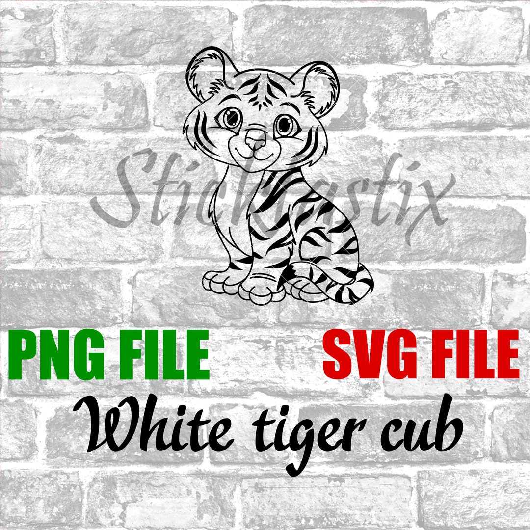 White Tiger Cub PNG SVG/VECTOR File Digital Download Digital - Etsy