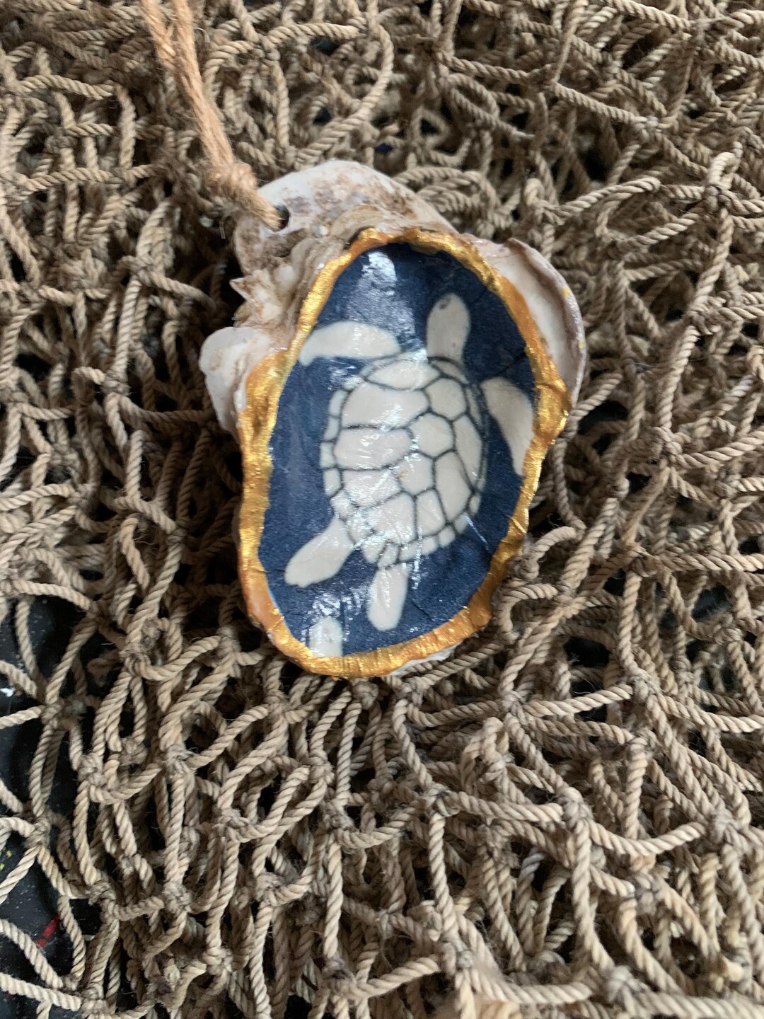 Sea Turtle Oyster Shell Cluster Ornament/home Decor - Etsy
