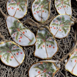 Christmas Palm Tree Oyster Shell Ornament - Etsy