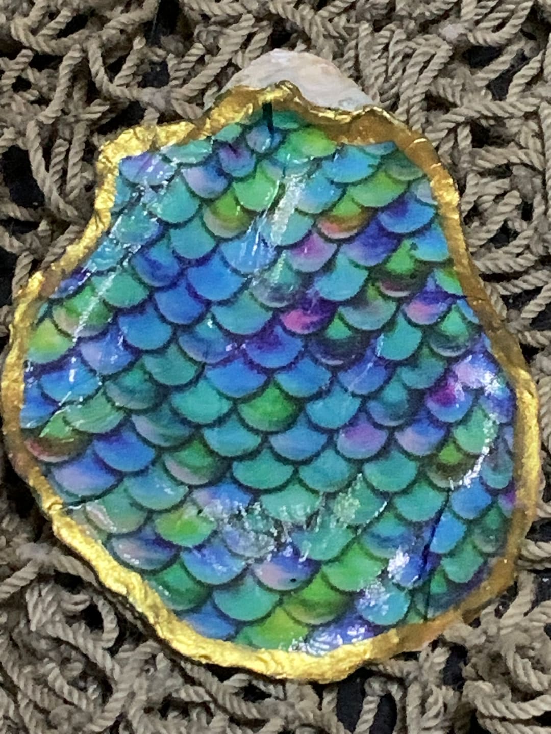 Mermaid Scales Gilded Oyster Shell - Etsy