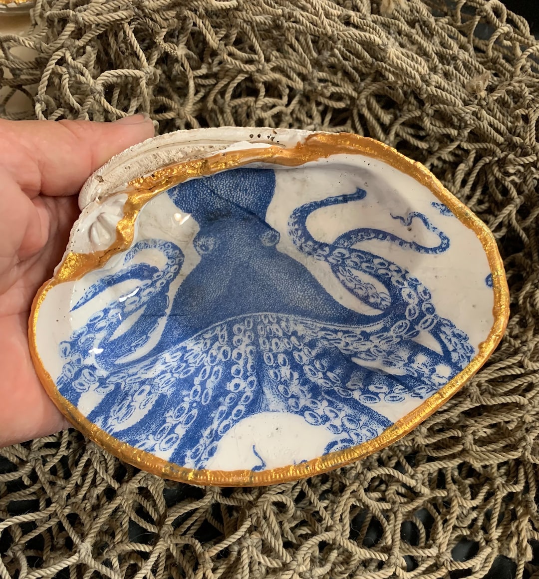 Octopus Gilded Large Clam Shell - Etsy
