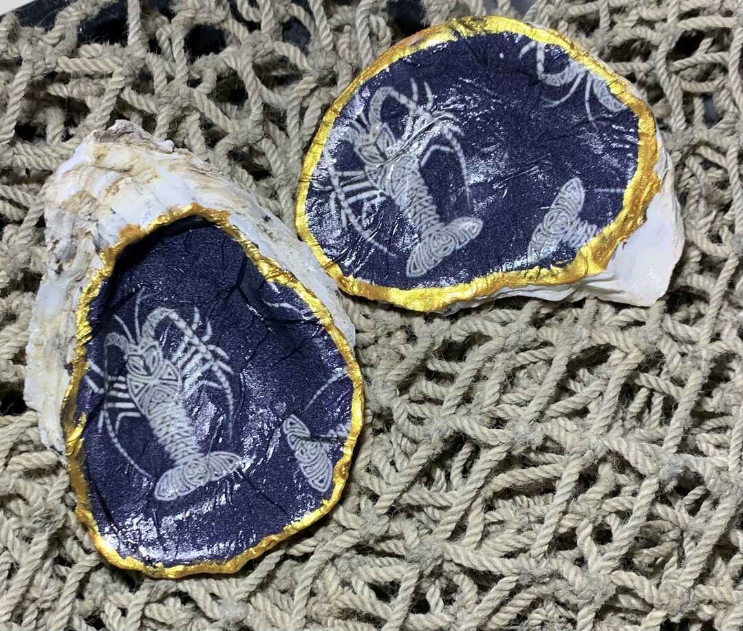 BOGO Spiny Lobster Gilded Oyster Shell - Etsy