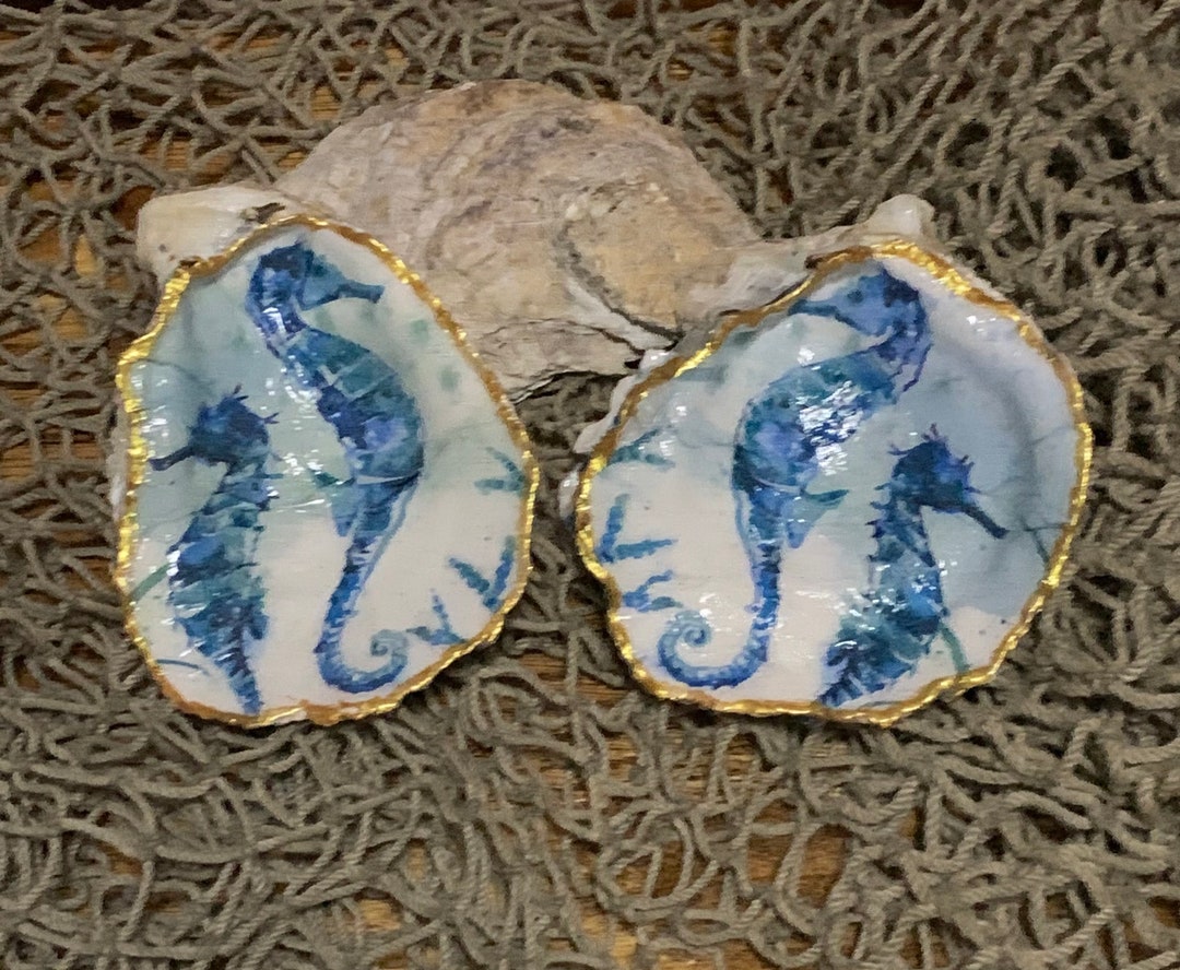 Seahorses Oyster Shell Decorative Dish - Etsy
