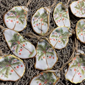 Christmas Palm Tree Oyster Shell Ornament - Etsy