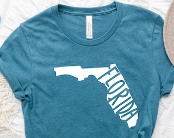 Florida Map T Shirt - Etsy