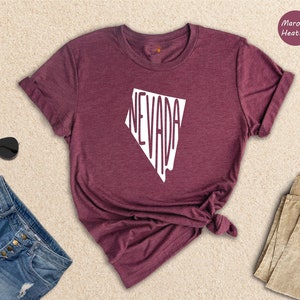 Nevada State Shirts, Nevada State Map Shirt, Nevada Travel Gifts ...