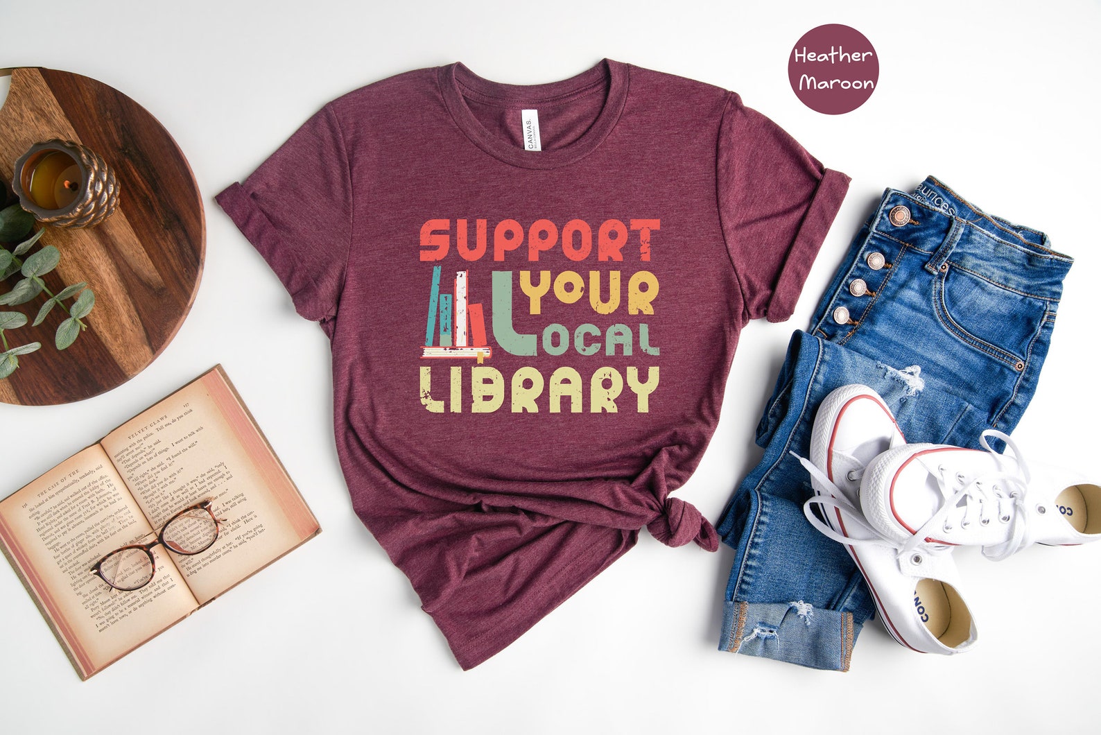 Support Your Local Library Shirt Library Lover Tee Book - Etsy