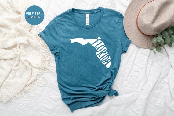 Florida State Shirts Florida State Map Shirt Florida Travel | Etsy